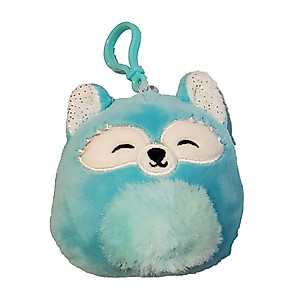 Squishmallow Official Kellytoy 3.5 Inch Clip On Bag Keychain Backpack Clips Squishy Soft Plush Toy Animal (Dabney Fox)