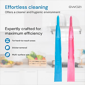 Plastic Scraper for Cleaning Small and Narrow Spaces - Multipurpose Scraper Tool Kitchen - Food, Gum, Dirt & Sticker Remover Tool 2 Pcs - Non Scratch Scraper for Cleaning Grill, Glass, Stove