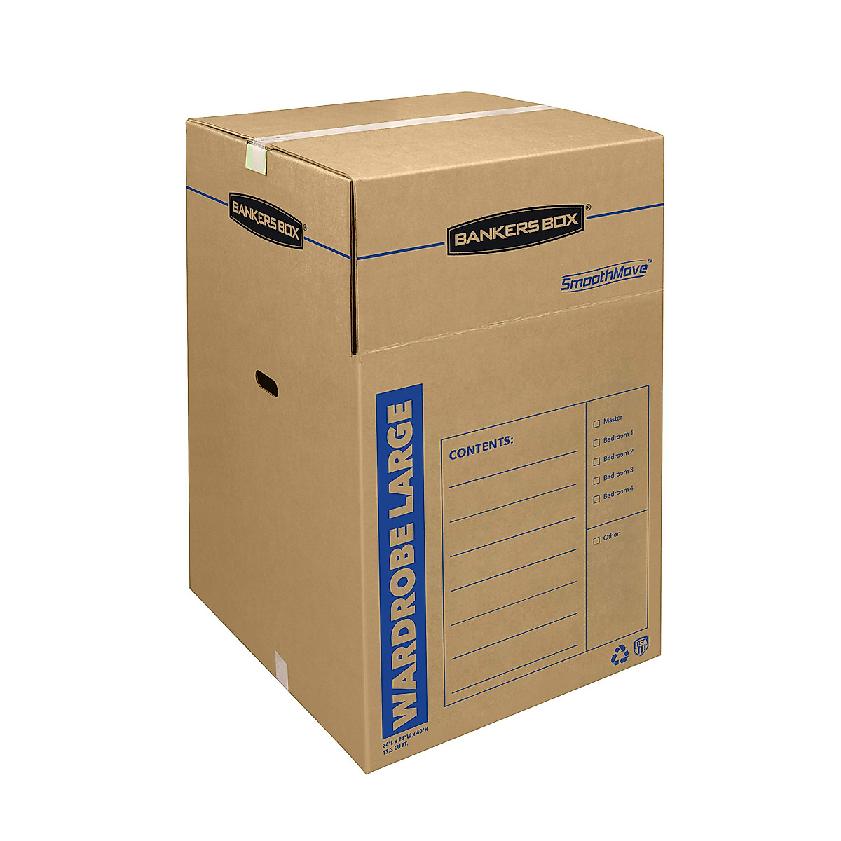 Bankers Box SmoothMove Wardrobe Moving Boxes, Tall, 24 x 24 x 40 Inches, 3 Pack (7711001)