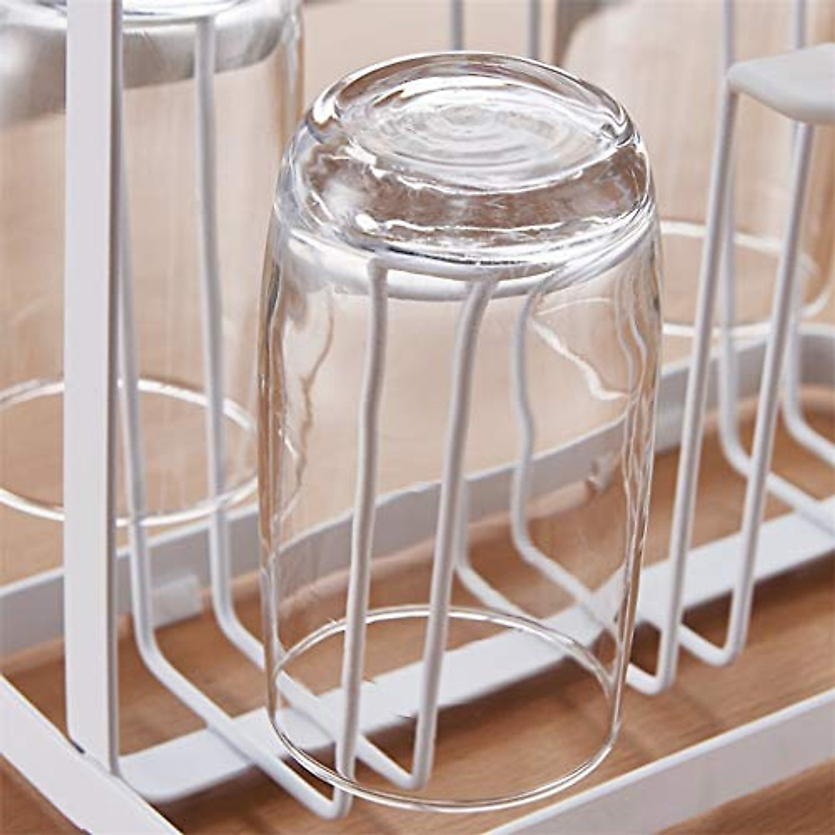 WIONC Restaurant Anti Scratch Wine Glass Holder Holds 6 Glasses Wrought Iron Drying Rack Hotel Bar Desktop Organizer Kitchen Utensil