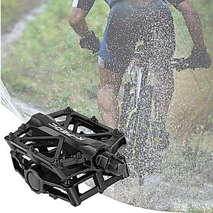 GPMTER Bike Pedals 9/16 for MTB, Mountain Road Bicycle Flat Pedal, with 16 Anti-Skid Pins -Universal Lightweight Aluminum Alloy Platform Pedal for Travel Cycle-Cross Bikes etc