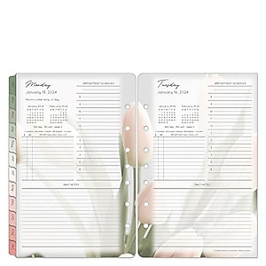 FranklinCovey - Blooms One Page Per Day Ring-Bound Planner (Classic, Jan 2024 - Dec 2024)