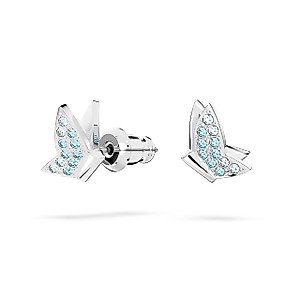 Swarovski Lilia Butterfly Necklace, Earrings, and Bracelet Crystal Jewelry Collection, Blue Crystals in a Rhodium Tone Finished Setting