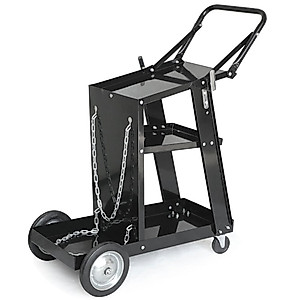thebestshop99 Welder Welding Cart Plasma Cutter MIG TIG ARC Universal Storage for Tanks New Black