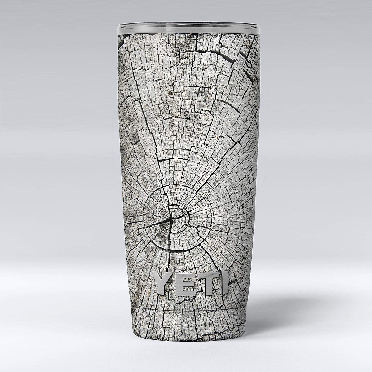 Design Skinz Aged Cracked Tree Stump Core - Skin Decal Vinyl Wrap Kit Compatible with The Yeti Rambler Cooler Tumbler Cups