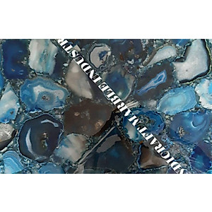 Blue Agate Stone Rectangular Slab for Kitchen & Bar, Blue Agate Stone Countertop 24" x 12" Inch, Blue Agate Stone Rectangular Dining & Meeting Room Table Top, Piece Of Conversation, Family Heir Loom