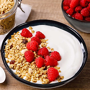 fMBB 33 OZ Ceramic Bowl Pasta Bowls Set of 4, Great Salad Bowl Set, Large Bowl For Eating, Dinner Bowls, Stackable Serving Bowls, Reactive Glaze Series, Black