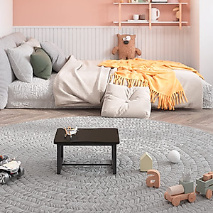 Itsst Wooden Step Stool with 500 Pounds, Wide Bed Step Stool for Adults，Black Wood Step Stool for Kitchen, Bedroom, Living Room, Bathroom