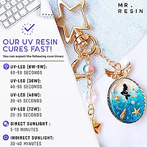 UV Resin - Mr. Resin (250g) Crystal Clear Resin for Crafts : Rock Painting, Molds, Doming,Keychains & Jewelry Making Cures Fast with UV Lamp, LED and Sunlight!