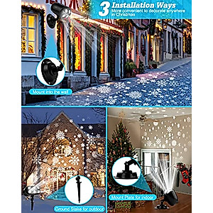 Christmas Projector Lights Outdoor Snowflake Projector Holiday Projection with Remote IP65 Waterproof for Themed Holiday Party