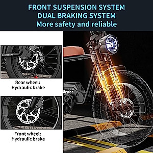 Tomofree Electric Bike for Adults, 1200W Powerful Motor 48V/20Ah,40Miles Long Range, Max Speed 25MPH, Ebike Fat Tire Electric Bicycle, Front Suspension Dual Hydraulic Brakes