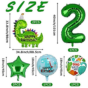 7pcs Dinosaur Balloons, Dinosaur Birthday Number Mylar Foil Balloon Dinosaur Party Party Supplies Dinosaur Birthday Decorations(2nd)