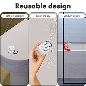 TEHAUX Suction Cup Glass Door Handle, Sliding Shower Door Handle Suction Cup Knob Suction Cup Glass Wall Door Hook with Suction Cup for Glass Door and Window (4pcs, Silver)