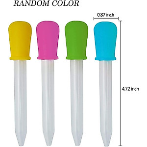 BELLARMOR 5ml Liquid Dropper Medicine Silicone Clear Plastic Eye Dropper No BPA Silicone and Plastic Pipettes for Kids, 12 Pack