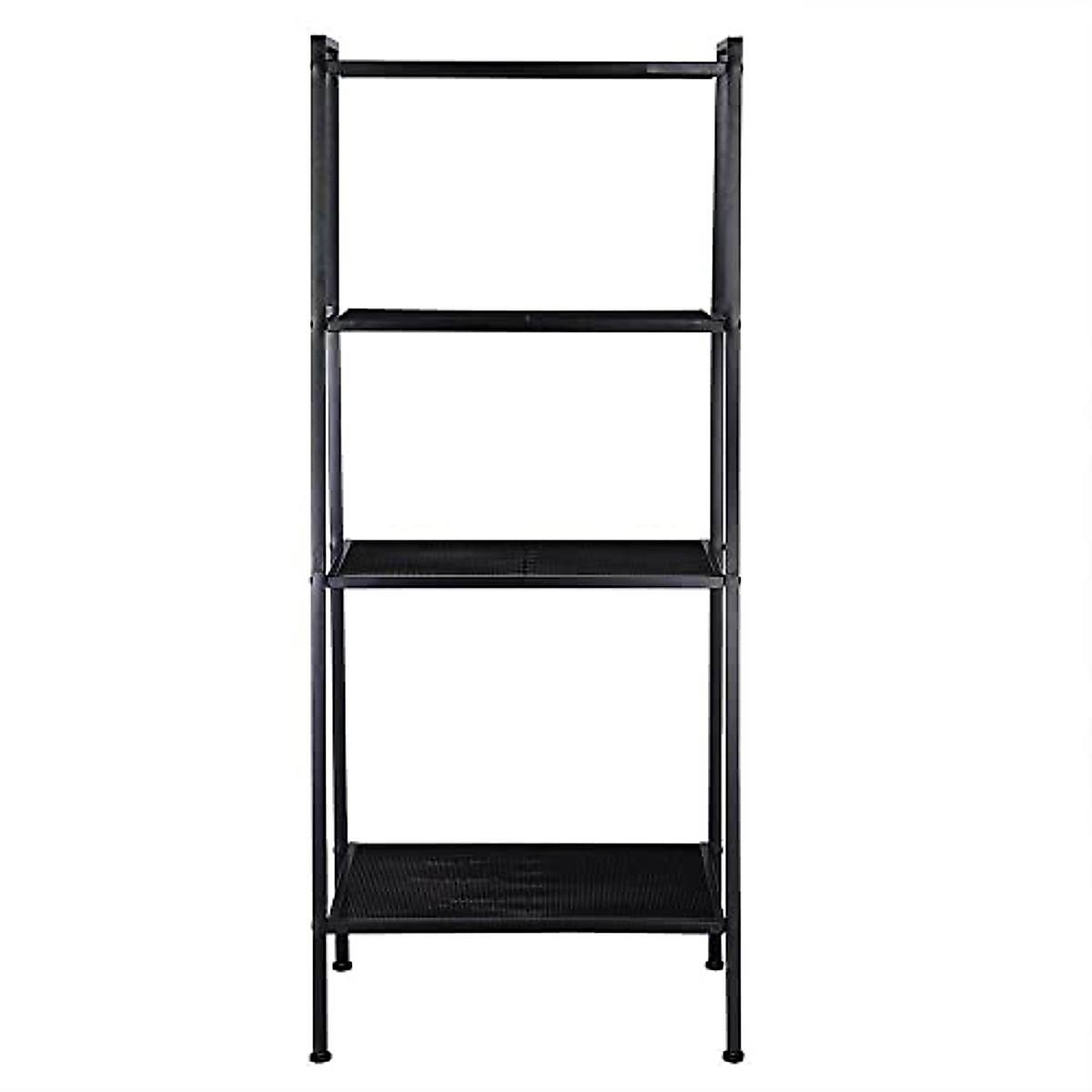 4 Tier Heavy Duty Metal Leaning Ladder Shelf Bookcase Bookshelf Storage Shelves, Black
