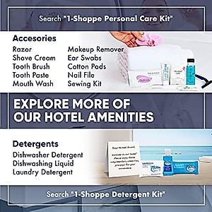 Terra Pure Hotel Soaps and Toiletries Bulk Set | 1-Shoppe All-In-Kit Amenities for Hotels | 1oz Hotel Shampoo & Conditioner, Body Wash, Body Lotion & 1.25oz Bar Soap Travel Size | 150 Pieces