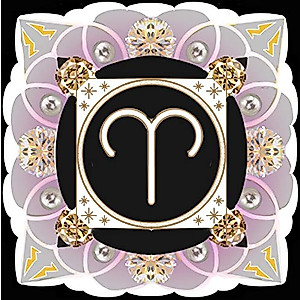 Aries Candle,Aries Gift, Zodiac Candle, Astrology Gift, Handmade Candle with Crystals, Rose Petals, Lavender Buds (8 oz)