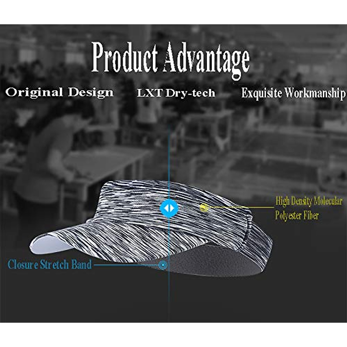 FORBUSITE Women Visor Caps for Running and Sport - Headband & Packable - Dark Grey