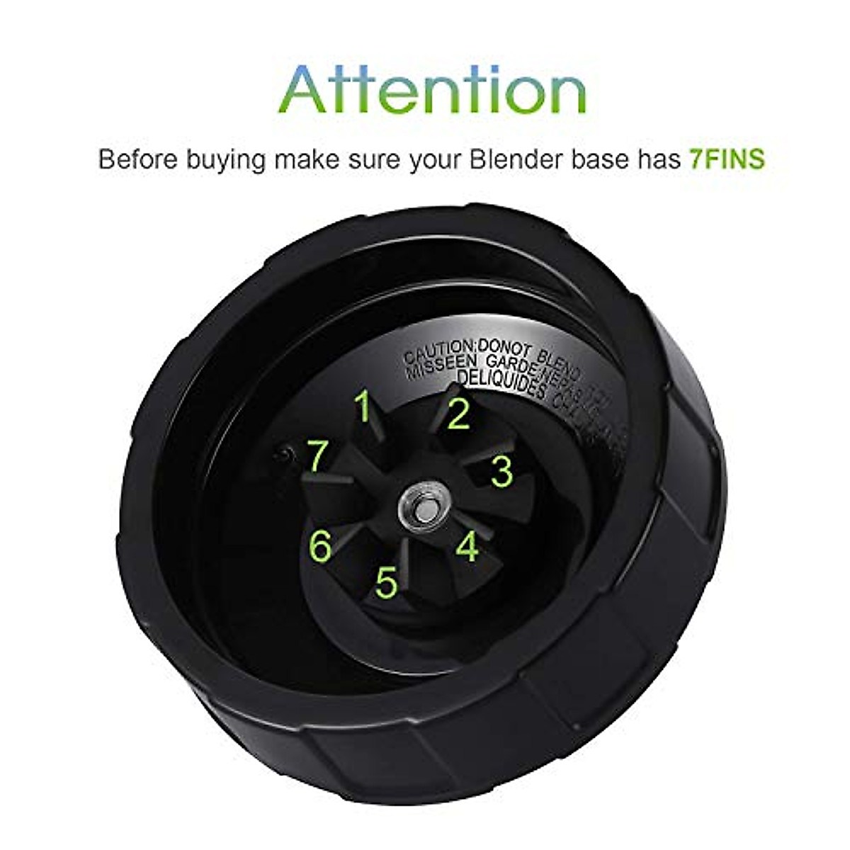 7-Fins Extractor Blade Assembly with Rubber Gasket Blender Replacement Parts Compatible with Nurti Ninja Blenders Auto iQ BL480 BL482 BL642 BL682 NN102