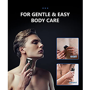 ROMISA Electric Groin Body Hair Trimmer Ball Trimmer for Men USB Recharge Dock Cordless Use Fully Waterproof Replaceable Ceramic Blade Pubic Hair Trimmer Body Groomer Kit for Men