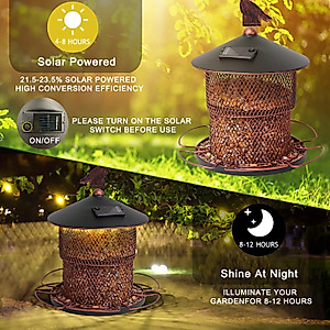 Squirrel Proof Bird Feeders for Outdoors Hanging,Metal Bird Feeder,7.5 Lbs Large Outside Wild Bird Feeder,Solar Mesh Tube Birdfeeder,Birdfeeders for Finch,Cardinal,Blue Jay