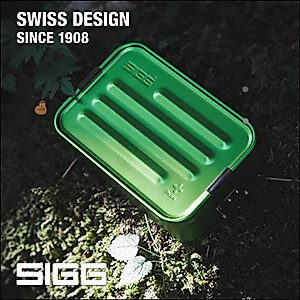 SIGG - Metal Lunch Box - With Food Separator - Dishwasher & Microwave Safe, Leakproof, BPA Free - Aluminum - Plus Green L