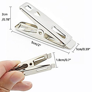 VIPbuy 60 PCS Strong Stainless Steel Clothes Pins Metal Laundry Clips with Storage Box for Clothes Sock Food Sealing Photos