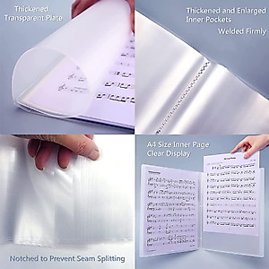 Puovez A4 Presentation Book Binder with Plastic Sleeves,Portfolio Clear Book Binder with 40 Pocket Clear Sleeves Protectors,A4 Display Book for School, Office,Business(Yellow)