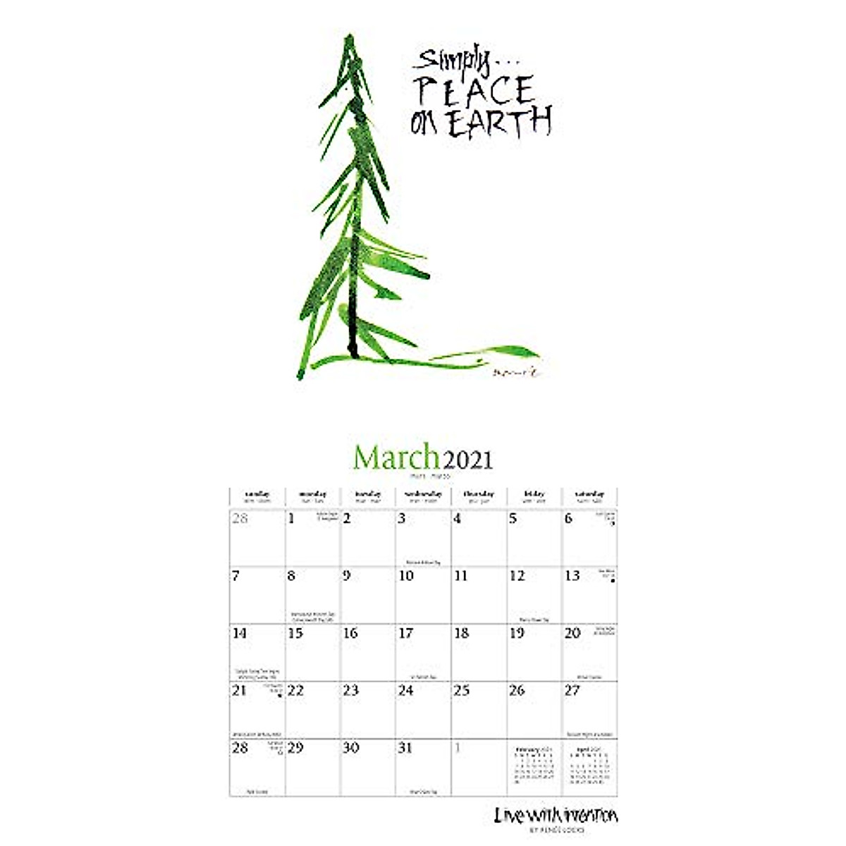 Live With Intention 2021 Calendar: Brush Dance