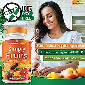 Simply Nature's Promise - Fruit and Vegetable Supplements - 90 Veggie and 90 Fruit Capsules - Made with Whole Food Superfoods, Packed Vitamins & Minerals - Soy Free - Made in The USA