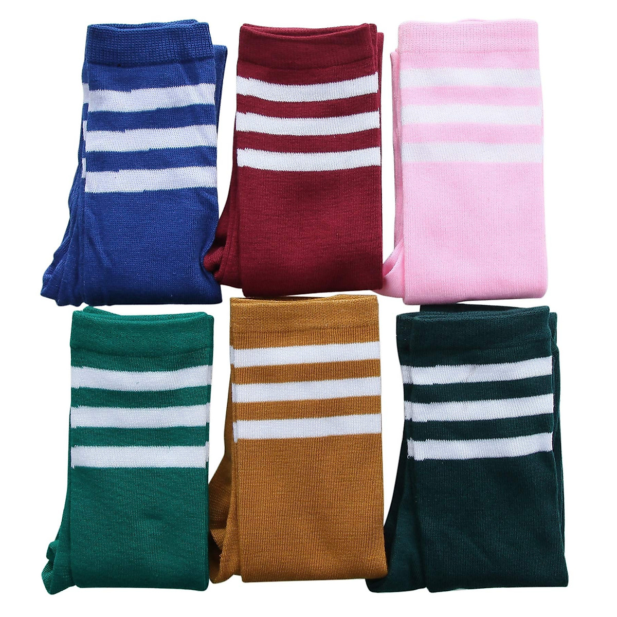 CISMARK Womens Thigh High Socks Over the Knee High Striped Stocking Boot Leg Warmer Long Socks for Daily Wear Cosplay