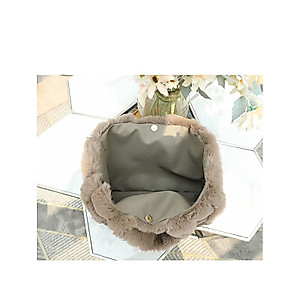 Plush Tote Bag Y2K Women Aesthetic Fuzzy Underarm Bag Furry Warm Winter Shoulder Bag Trendy Accessories (Black)