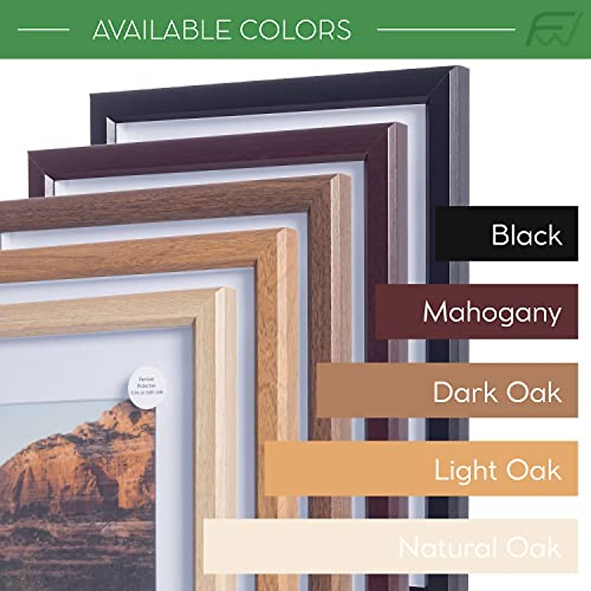 FrameWorks 2-Pack 1 3/8" Thick Black Wooden Shadow Box Picture Frames 18” x 24” with Removable White Mat to 12" x 18" Photo