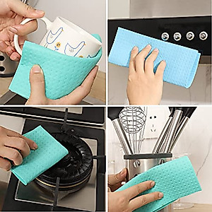 METUUTER 10 Packs Swedish Dishcloths for Kitchen, Reusable Kitchen Towels Compostable Cellulose Dish8 Clothes for Kitchen and Household Use