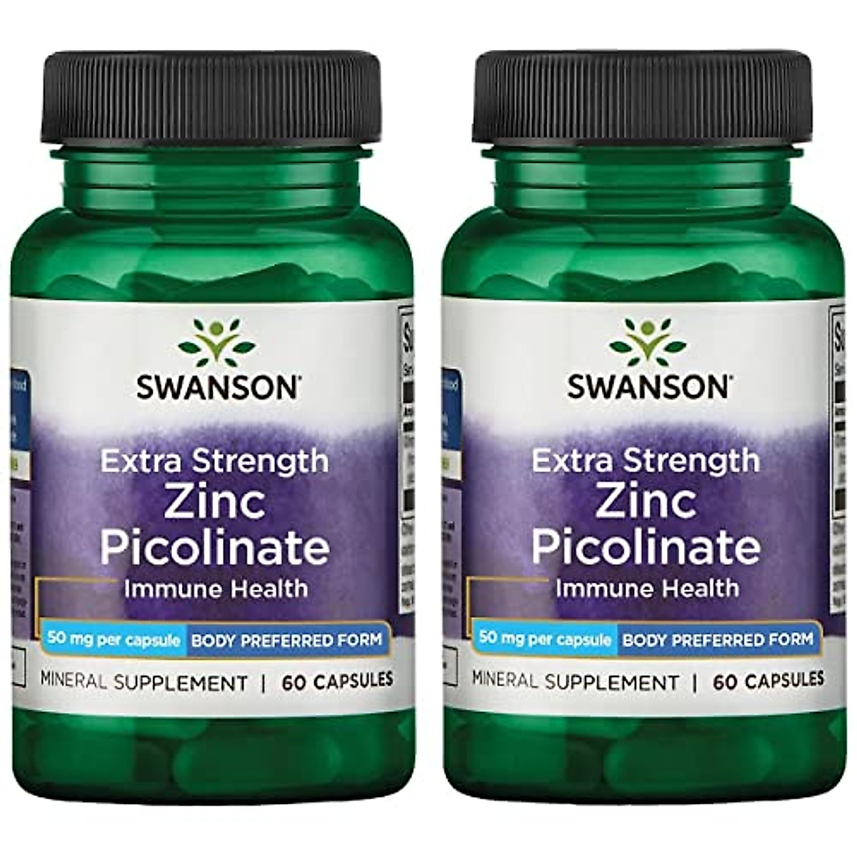 Swanson Extra Strength Zinc Picolinate - Body Preferred Form 50 mg 60 Caps 2 Pack