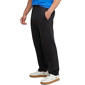 Hanes Mens Ecosmart Open Bottom Sweatpants, Midweight Fleece Open-hem For, Black, 3X-Large US