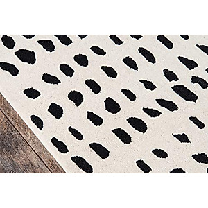 Novogratz Delmar Collection Boho Dots Wool Area Rug, Ivory, 2'3" x 8'0" Runner Size Mat for Living Room, Bedroom, Kitchen, Hallways, and Home Office