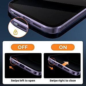 [2023 New Safety Lock+Camera Protector] Magnetic Case for iPhone 14 Pro Max,[100% Screen Sensitivity ][Anti-Peeping Screen Protector] Double Sided 9H Glass Privacy Case for iPhone 14 Pro Max