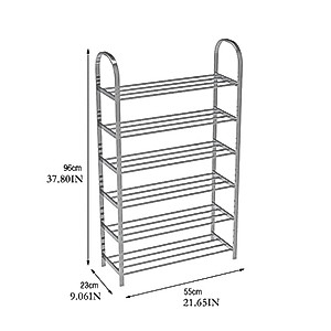 Shoe Rack Shoe Shelf Stackable Shoe Rack 3-Tier Shoe Rack, Stainless Steel Shoe Shelf, Simple Thick Metal Shoe Storage Organizer Rack, Ideal for Entryway Hallway Living Room Bedroom Shoe Bench Stacka
