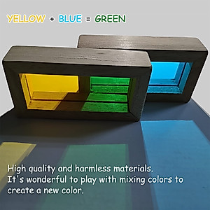 Gray Orange Wooden Building Blocks Set 24pcs, Wooden Blocks for Toddlers, Rainbow Sensory Toys, Wooden Toys, Preschool Wooden Stacking Toy for Kids