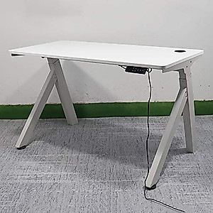 Bookshelf Height-Adjustable Standing Desk Base, Heavy-Duty Steel Desk Frame, Electric Lifting Table with Control Panel and Anti-Collision Protection, for Home Office