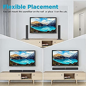 MZEIBO Sound Bars for TV Bluetooth 5.0 4 Speakers Deep Bass Home Theater TV Speakers (Optical/HDMI/Aux/Remote Control/Wall-Mounted)