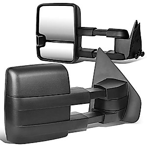 Pair Black Manual Adjustment Telescoping Rear View Side Tow Towing Mirror Compatible with Ford F-150 04-14