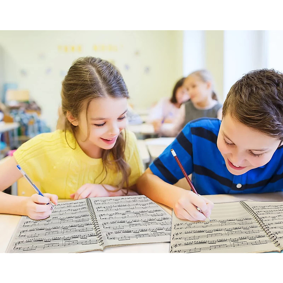 MOREYES Blank Sheet Music Composition Manuscript Staff Notebook with 100 Pages 10.24x7.5 inch/26x19cm (Music clef notebook)