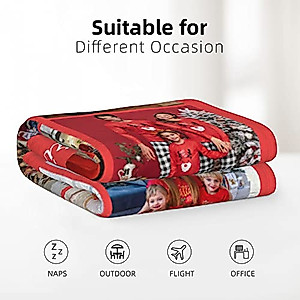 Custom Blanket Christmas Blanket,Personalized Gift Personalized Christmas Blanket With Photo Text,Picture Collage Customized Blanket For Christmas New Year,Customized Photo Gift Custom Xmas Present