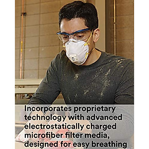 3M Particulate Respirator 8210V with Cool Flow Valve, Smoke, Grinding, Sanding, Sawing, Sweeping, Woodworking, Dust, 80/Pack