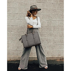 ECOSUSI Laptop Tote Fits Up to 15.6 Inch Briefcase for Women Office Handbags large Capacity with 3 Layer Compartments