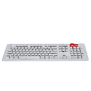 104Pcs Keycaps,DIY Personalized Design Metallic Durable Stable Two Tone Translucent Backlit Mechanical Keyboard Caps,Gaming Keyboard Replacement Parts(Silver)