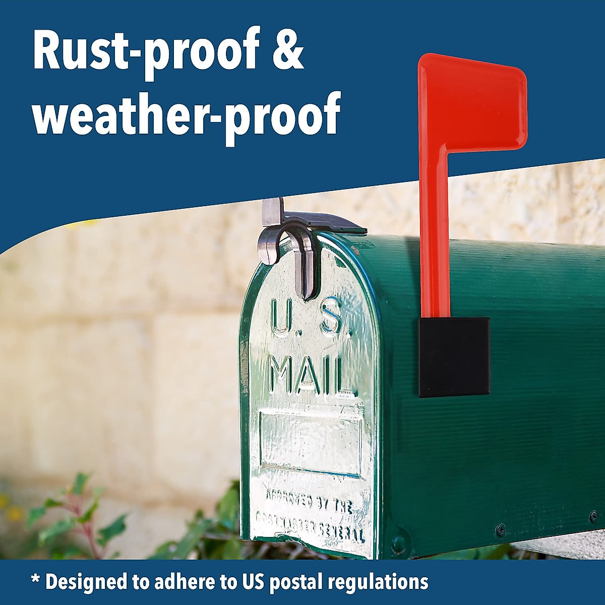 IMPRESA [2 Pack Red Mailbox Flag Replacement Kit - Rust-Proof Metal Replacement Flag for Mailbox - Peel & Stick Universal Mailbox Flag for Outgoing Mail - No Tools Required Mailbox Replacement Parts