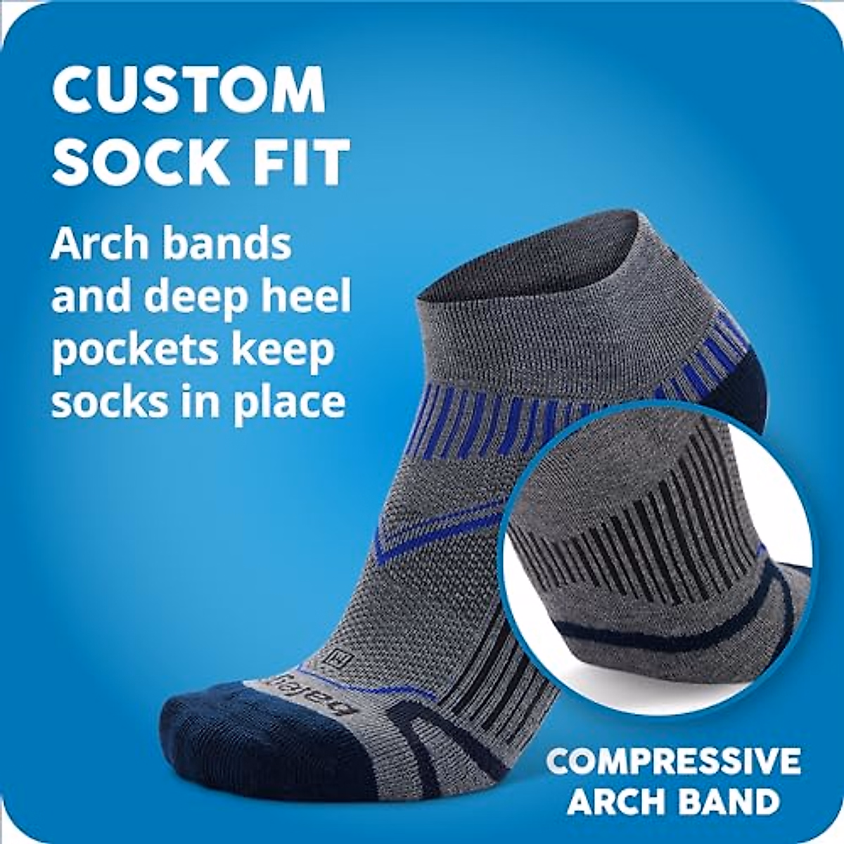 Balega Enduro Reflective Arch Support Performance Quarter Athletic Running Socks for Men and Women, Multi-neon, Medium